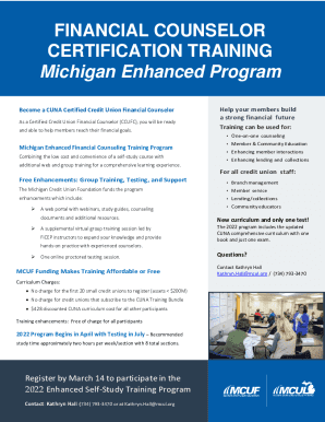 Fillable Online Certified Credit Union Financial Counselor Training ...