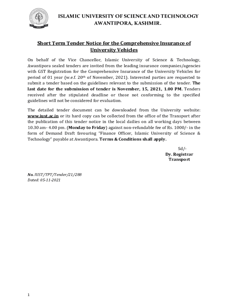 Fillable Online islamic university of science and technology awantipora ...