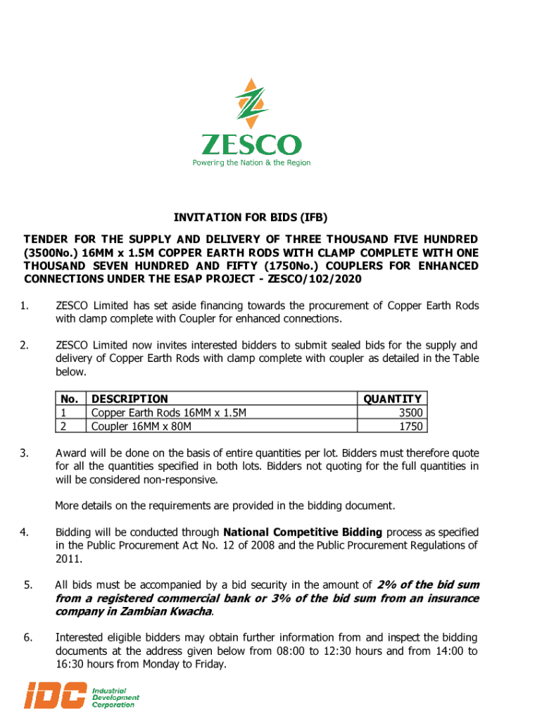 Fillable Online invitation for bids (ifb) - Izvozno okno Fax Email Print - pdfFiller
