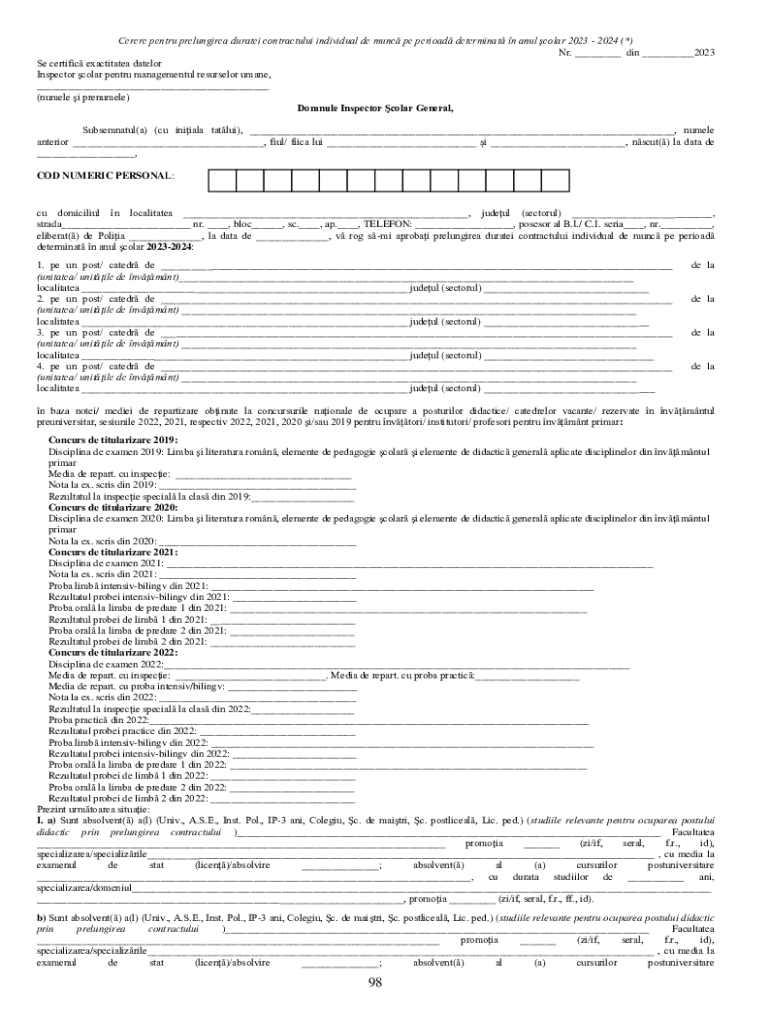 Fillable Online isj vs edu Cerere pentru prelungirea duratei ...