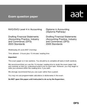 Fillable Online NVQ/SVQ Level 4 in Accounting Drafting Financial ...