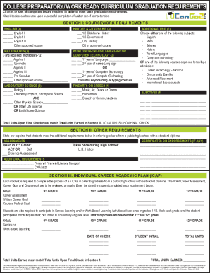 Fillable Online College Preparatory/Work Ready Curriculum for High ...