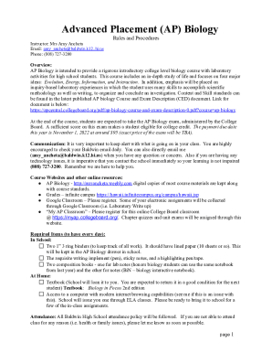 Fillable Online Advanced Placement (AP) Biology - Weebly Fax Email ...