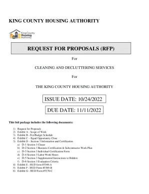 Fillable Online Request For Proposal for Dept of Revenue in King County ...