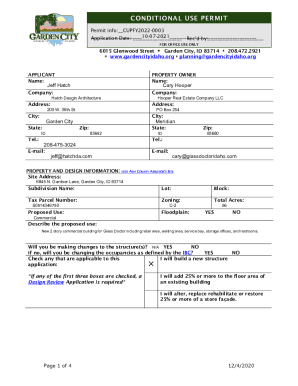 Fillable Online conditional use permit - Garden City, Idaho Fax Email ...