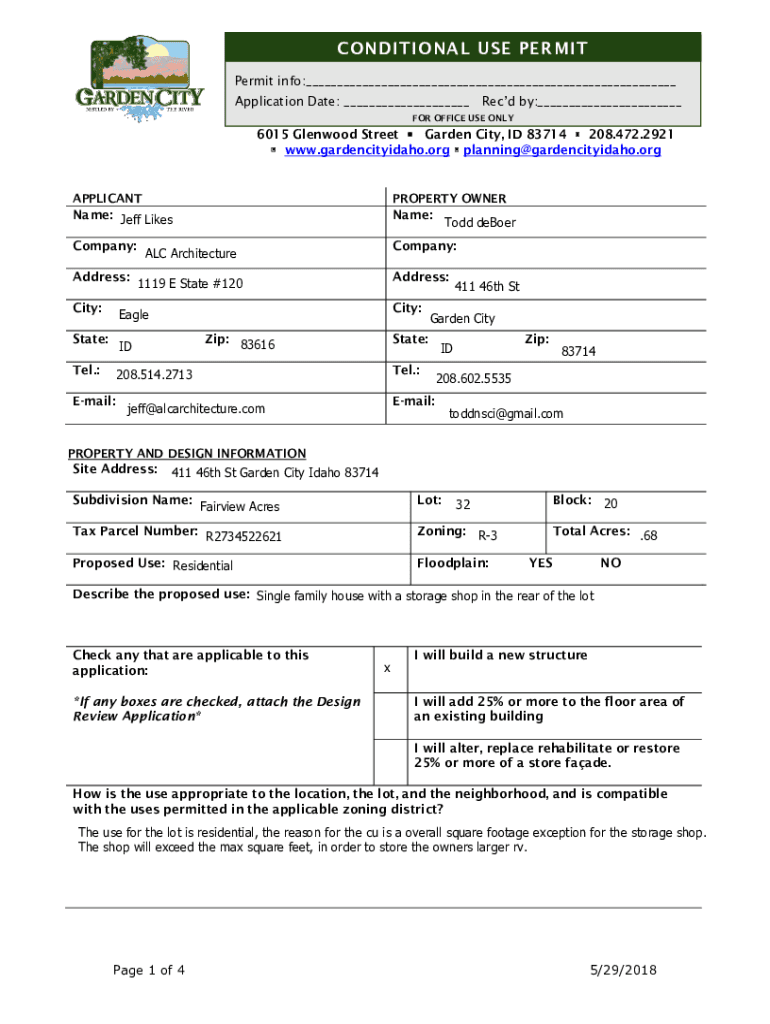 Fillable Online CONDITIONAL USE PERMIT Fax Email Print - pdfFiller