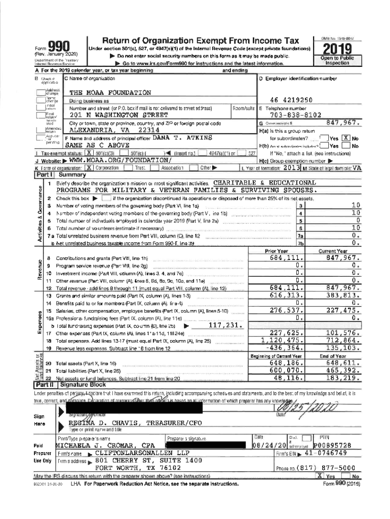 Fillable Online Financial Statements (IRS Form 990) - MOAA Fax Email ...