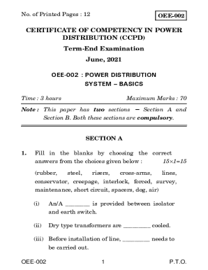 Fillable Online Certificate of Competency in Power Distribution ...