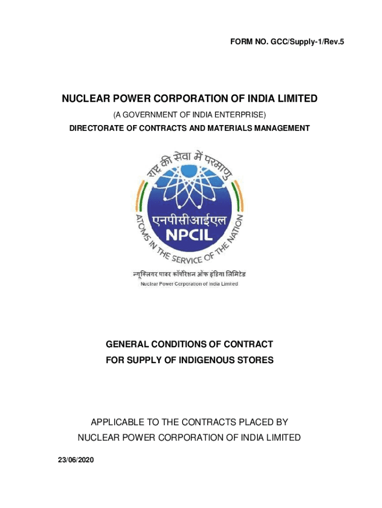Fillable Online npcil etenders KKNPP, Unit-1&2 - FORM NO.CMM-23(REV.4 ...