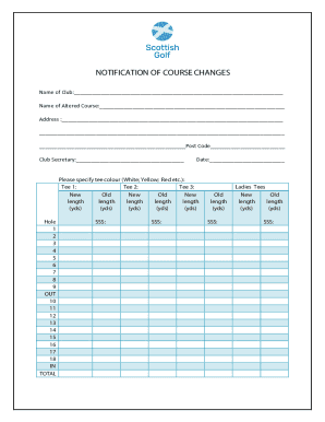 Fillable Online Notification of Course Changes Form Fax Email Print ...