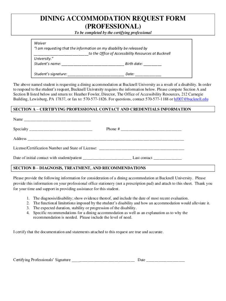 Fillable Online Requesting a Reasonable Accommodation with Template ...