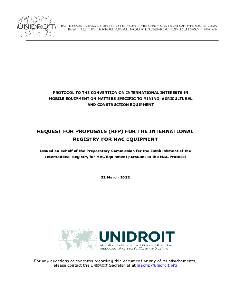 Fillable Online Request for Proposals - UNIDROIT Fax Email Print ...