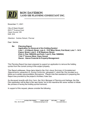 Fillable Online 1 Planning Report.doc Fax Email Print - pdfFiller