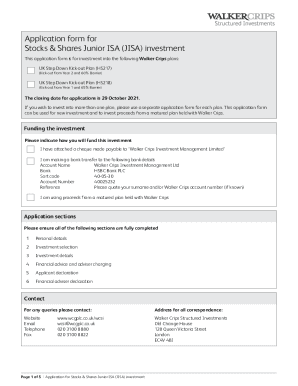 Fillable Online Application Form (stocks and shares ISA) Fax Email ...