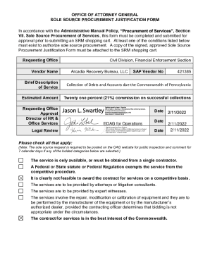 Fillable Online Arcadia Sole Source Form.jlsexec.02112022.pdf Fax Email ...