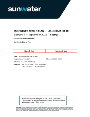 Fillable Online Leslie Dam Emergency Action Plan. Emergency Action Plan for Leslie Dam Fax Email ...