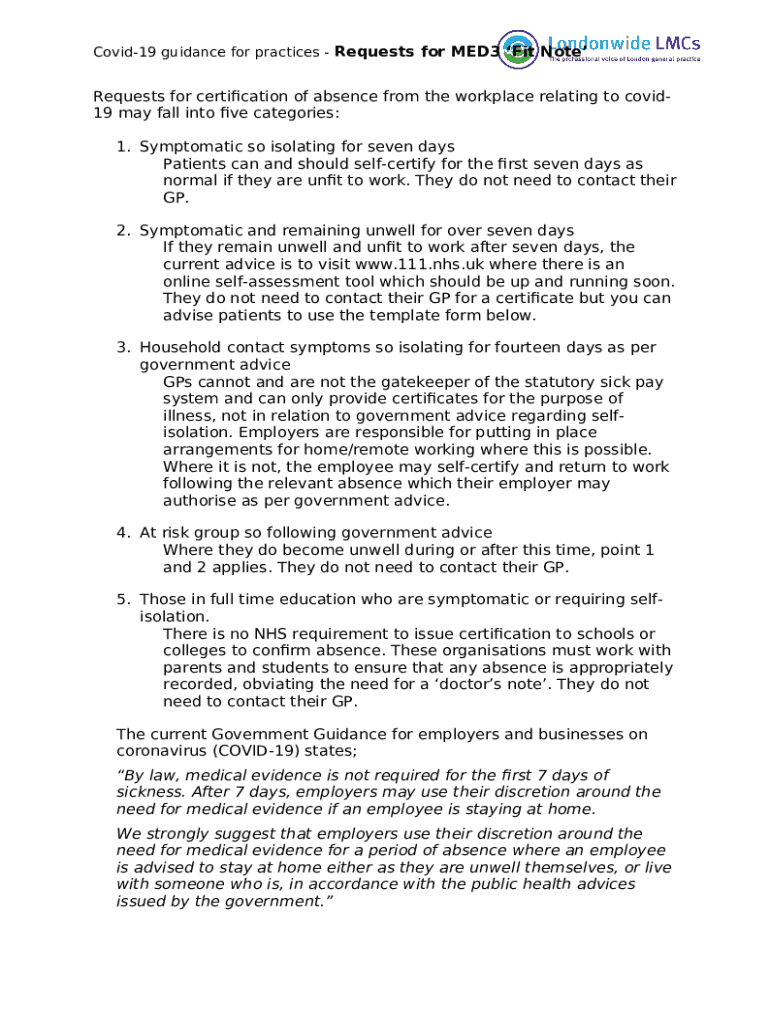 1 Requests for certification of absence from the workplace ... Doc ...