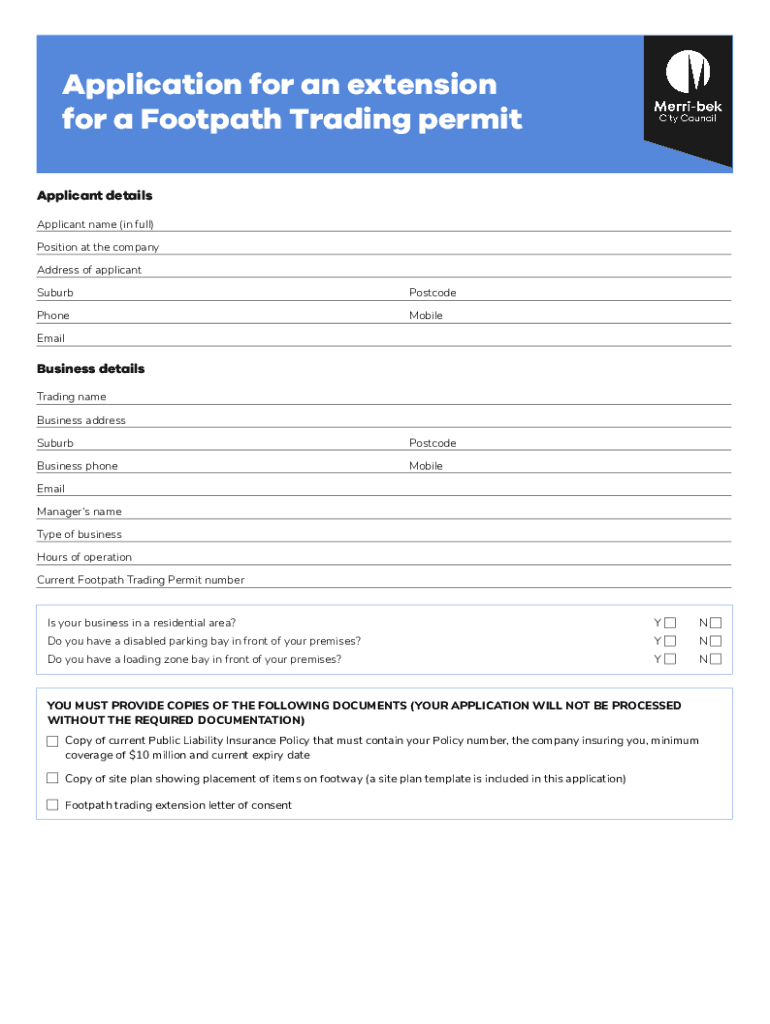 Fillable Online footpath-trading-application-form.pdf - City of Port ...