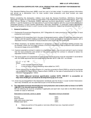 Fillable Online mbd 6.2 declaration certificate for local production and content Fax Email Print ...