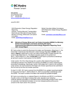 Fillable Online BC Hydro Greenhouse Gas Reduction Regulation Annual ... Fax Email Print - pdfFiller