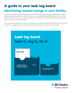 Fillable Online A guide to your leak tag board - BC Hydro Fax Email ...