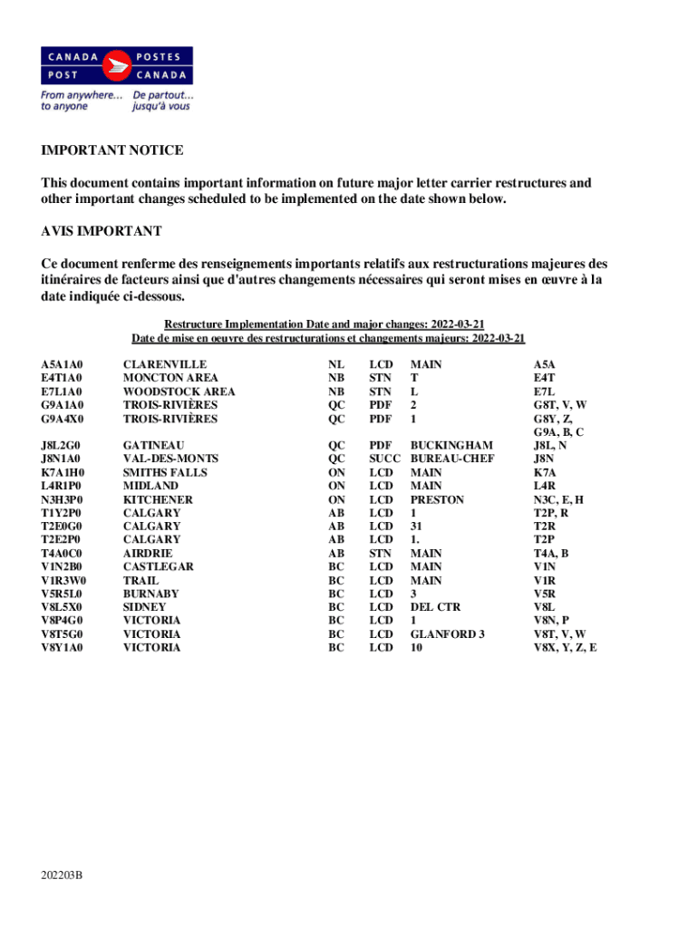 Fillable Online Restructure notice Fax Email Print - pdfFiller