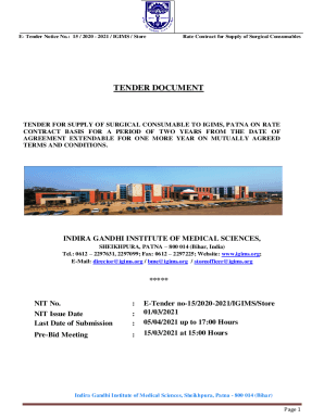 Fillable Online Rate Contract For Supply Of Surgical Consumables Tender ... Fax Email Print ...