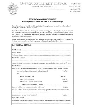 Fillable Online MDC EMPLOYMENT APPLICATION FORM Fax Email Print - pdfFiller
