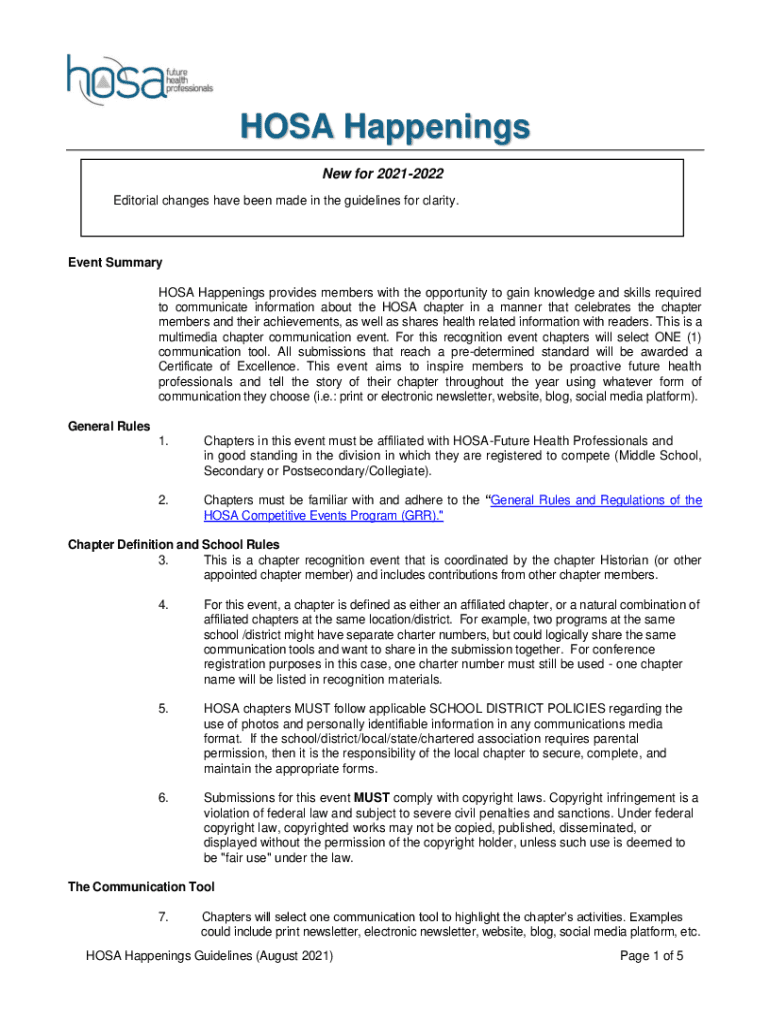 Fillable Online Refer to the NEW CAL-HOSA Guidelines for ALL DATES ...