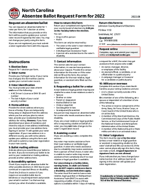 Fillable Online Absentee Ballot Request Form for 2022 Fax Email Print ...