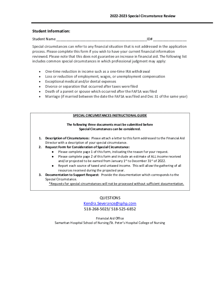 Fillable Online 2022-23 Request for Review: Student Fixed Contribution ...