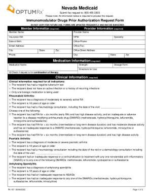 Fillable Online Free Nevada Medicaid Prior Authorization Form - PDF ...