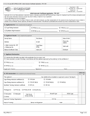 Fillable Online FRM.LIC.027 - Initial Instructor Certificate Application - TRI / SFI Fax Email ...