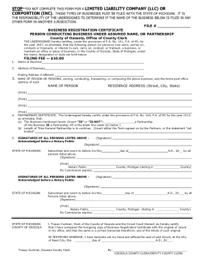 Fillable Online BUSINESS REGISTRATION CERTIFICATE - Revize Fax Email ...