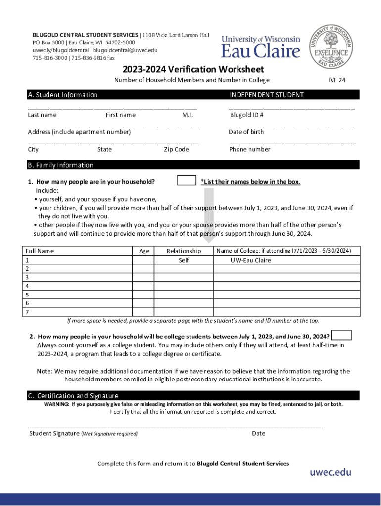 Fillable Online Student Records and Information - UW-Eau Claire Fax Email Print - pdfFiller