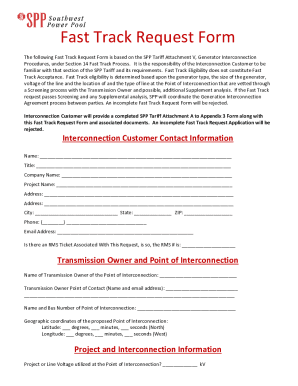 Fillable Online Fast Track Request Form - Southwest Power Pool Fax Email Print - pdfFiller