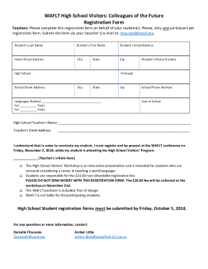 Fillable Online Colleagues of the Future Registration Form - WAFLT Fax ...