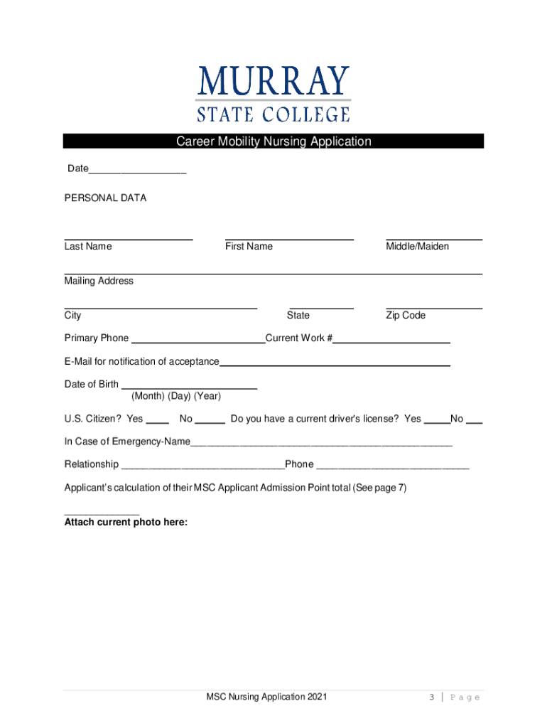 Fillable Online Application Process for Mobility TrackHealth Sciences ...