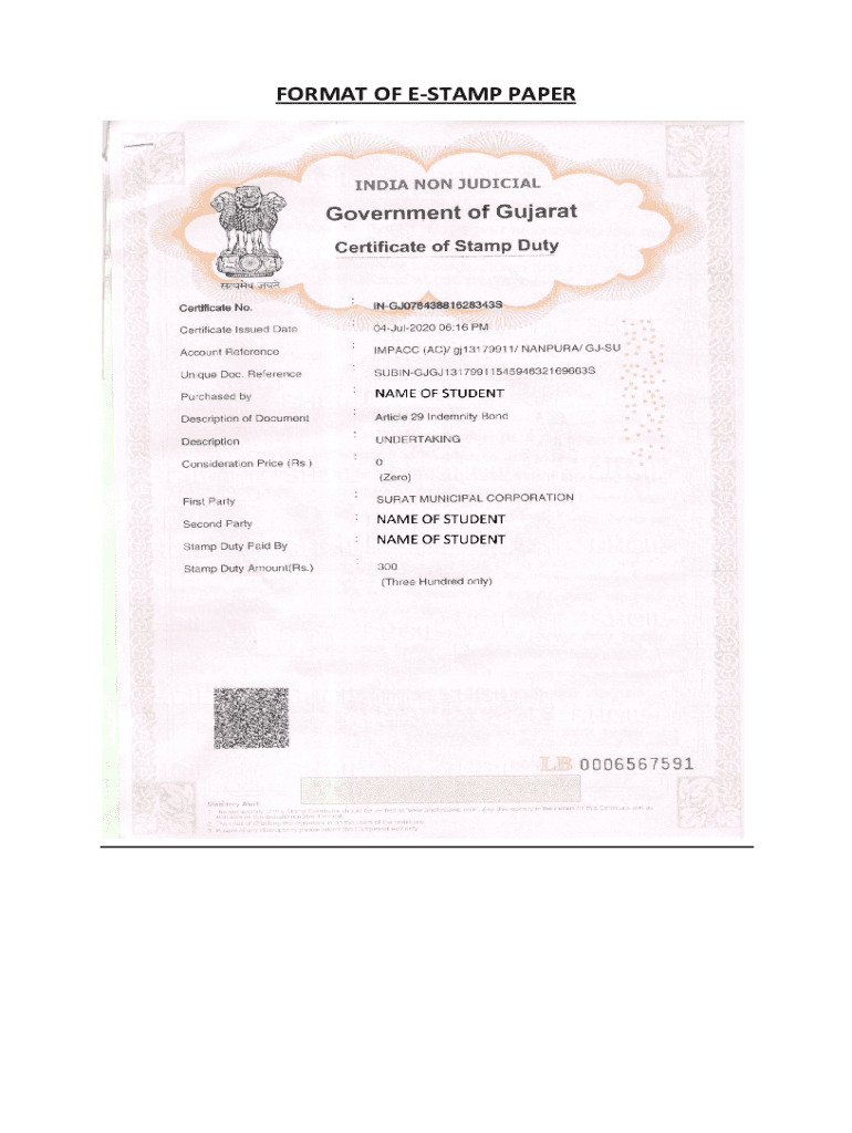 Fillable Online TO BE TYPED IN RS.100/- E-STAMP PAPER ANNEXURE I ...
