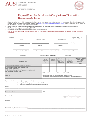Fillable Online Request Form for Enrollment/Completion of Graduation ...