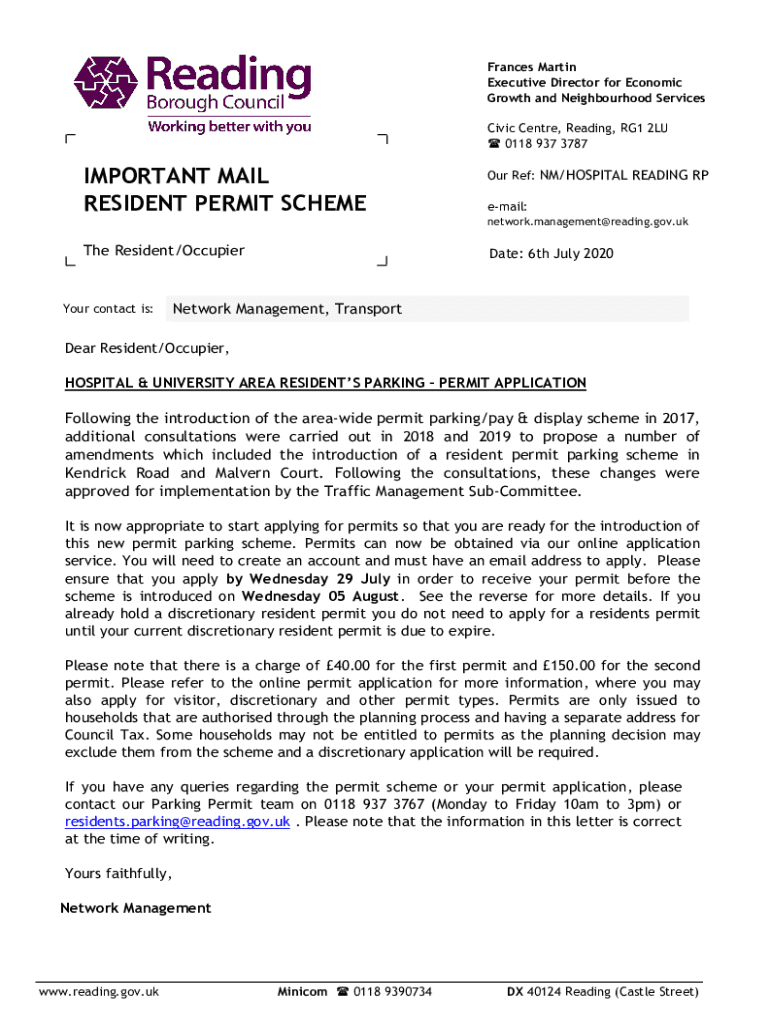 Fillable Online Committee Report Template 2020 - Reading Borough Council Fax Email Print - pdfFiller