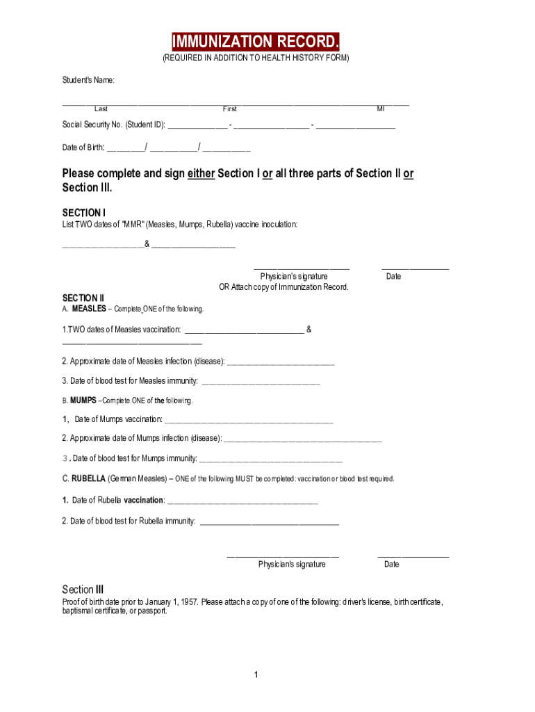 Fillable Online Utica University Health Form, Immunizations and Physical ... Fax Email Print ...