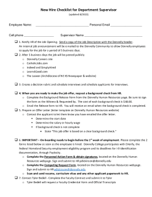 Fillable Online New hire first day checklist - Workable resources Fax ...