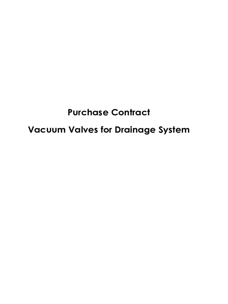 Fillable Online Purchase Contract Vacuum Valves for Drainage System Fax Email Print - pdfFiller