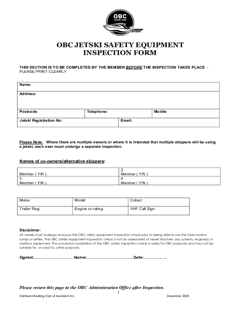 Fillable Online Barge Inspection Checklist - Fill Online, Printable ...