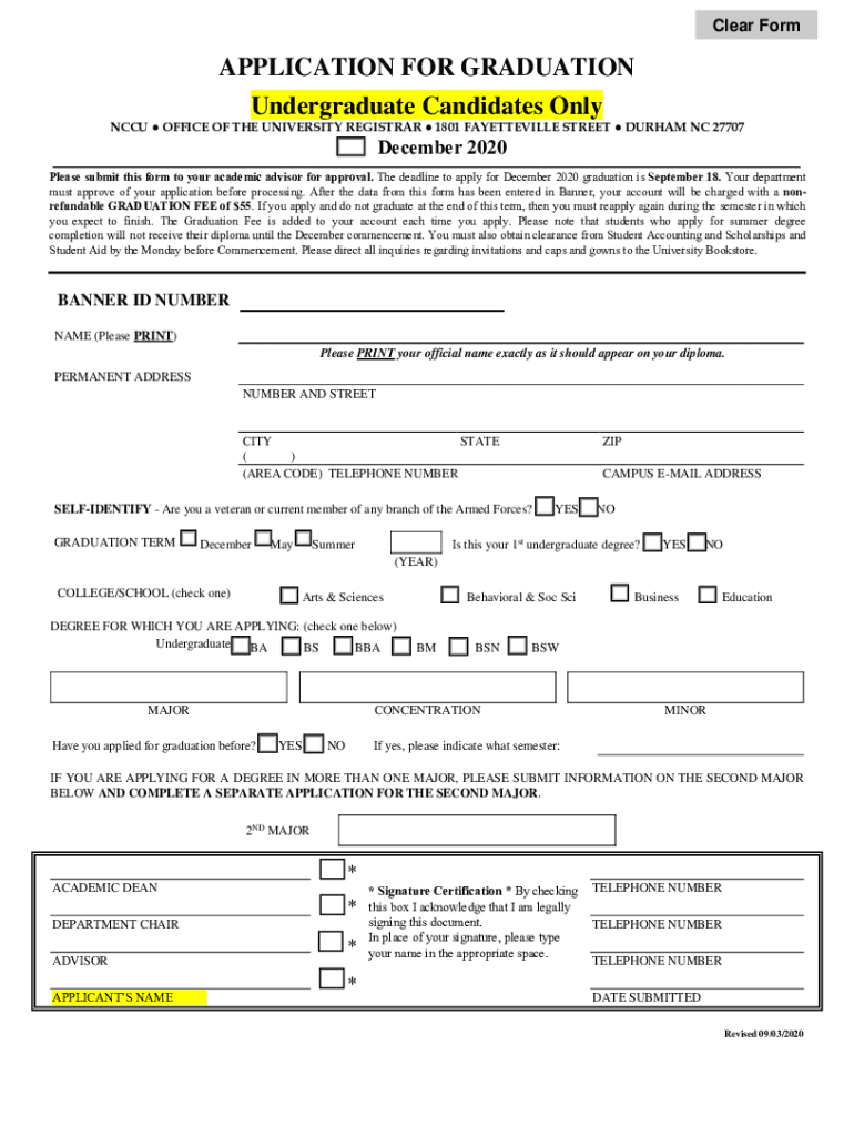 Fillable Online Graduation Information - Fayetteville State University ...