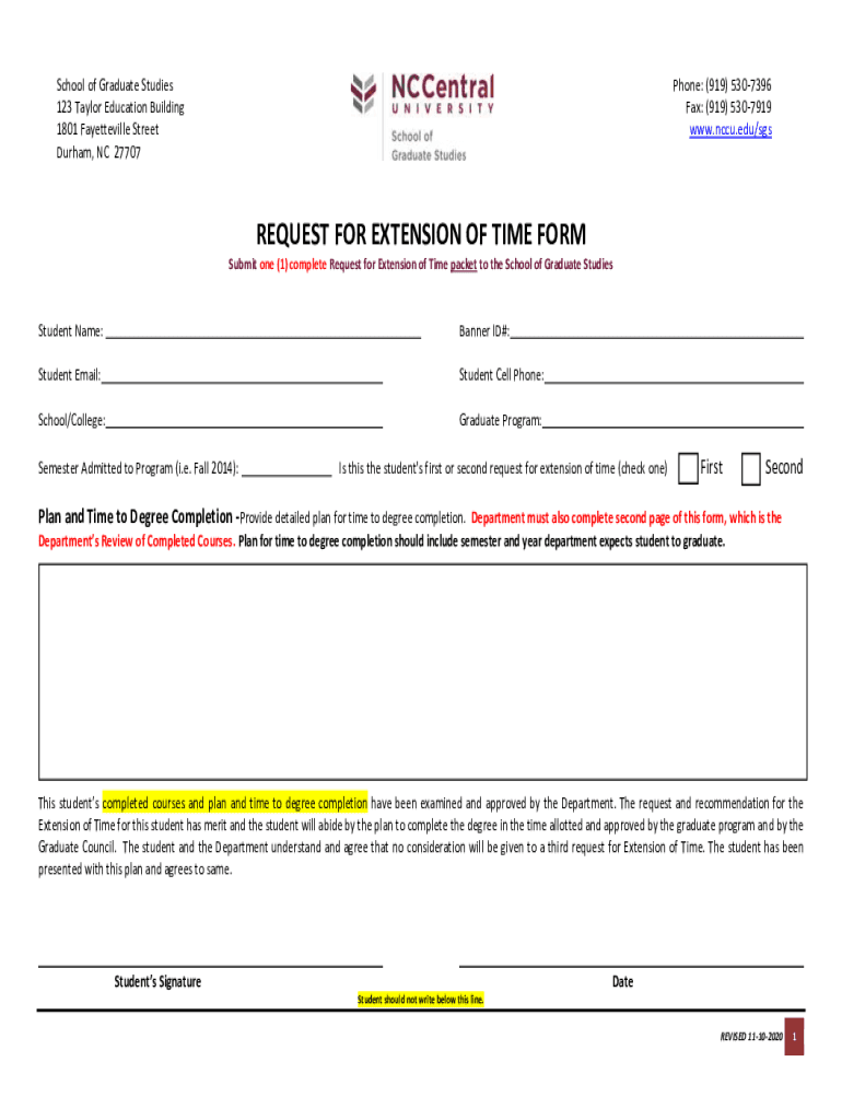 Fillable Online Extension of Time Request Form Fax Email Print - pdfFiller