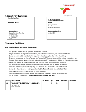 Fillable Online Manual RFQ Form (00B) - Transnet Port Terminals Fax ...
