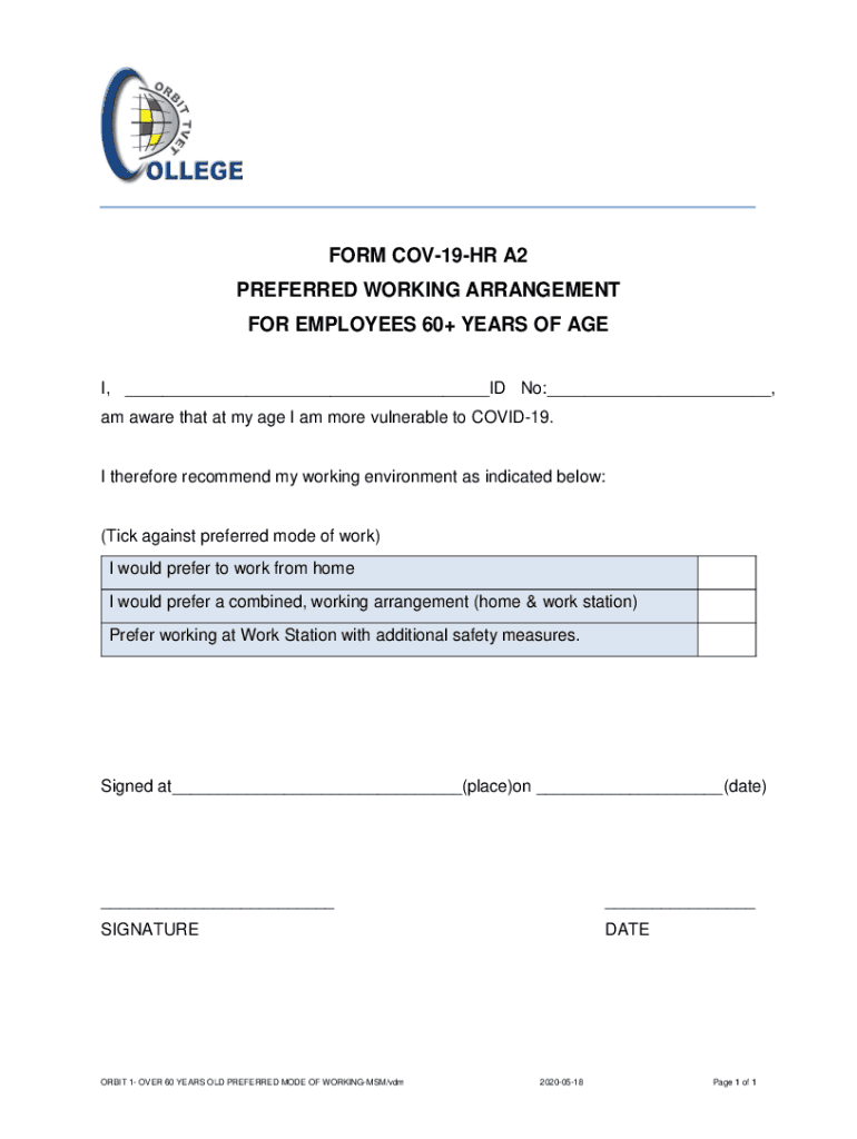 Fillable Online Alternative Flexible Work Arrangement for Employees ...