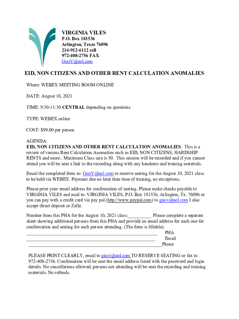 Fillable Online VIRGINIA VILES Fax Email Print - pdfFiller